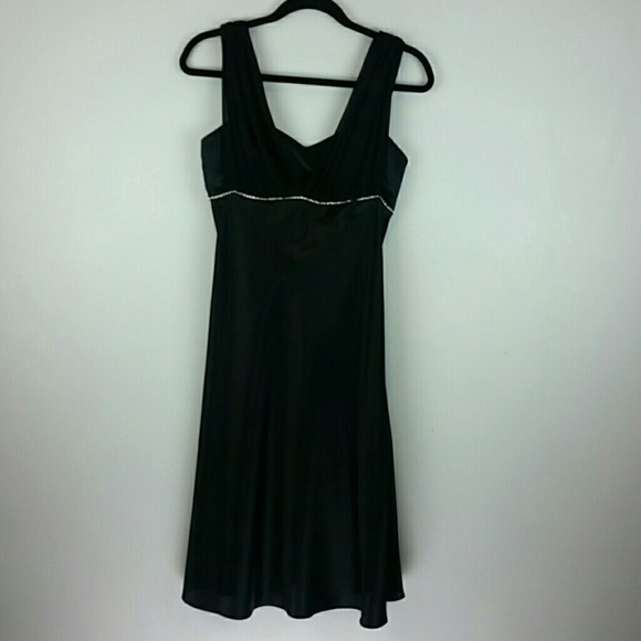 Juno | Dresses | Juno Smooth Black Dress With Diamonds | Poshmark